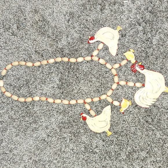 Hawaiian | Jewelry | Chicken Necklace Wooden Beaded Handpainted Hawaii ...